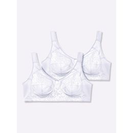 w&auml;schepur sheego Gro&szlig;e Gr&ouml;&szlig;en Entlastungs-BH ohne B&uuml;gel mit Stretch-Spitze, wei&szlig;, Gr&ouml;&szlig;e 125E - Damen