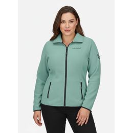 sheego Gro&szlig;e Gr&ouml;&szlig;en Fleecejacke mit Stickerei, jadegr&uuml;n, Gr&ouml;&szlig;e 54 - Damen