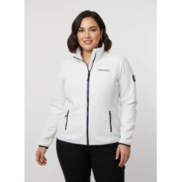 sheego Gro&szlig;e Gr&ouml;&szlig;en Fleecejacke mit Stickerei, ecru, Gr&ouml;&szlig;e 48 - Damen