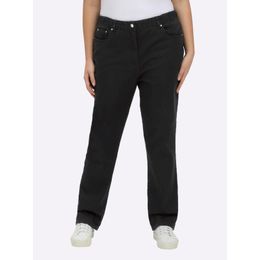 sheego Gro&szlig;e Gr&ouml;&szlig;en 5-Pocket-Jeans mit innenliegendem Dehnbund, schwarz, Gr&ouml;&szlig;e 44 - Damen