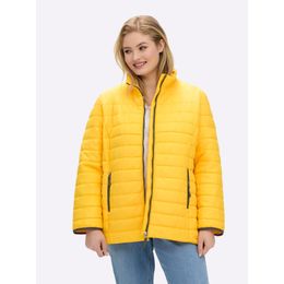 sheego Gro&szlig;e Gr&ouml;&szlig;en Steppjacke mit kontrastfarbenen Akzenten, schwarz, Gr&ouml;&szlig;e 52 - Damen