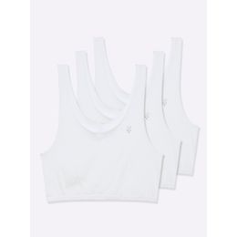 Speidel sheego Gro&szlig;e Gr&ouml;&szlig;en Bustier ohne Seitenn&auml;hte, 3 St&uuml;ck wei&szlig;, Gr&ouml;&szlig;e 48/50 - Damen