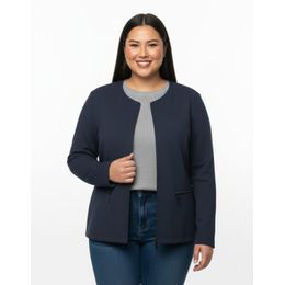 sheego Gro&szlig;e Gr&ouml;&szlig;en Shirtblazer in Ripp-Optik, marine, Gr&ouml;&szlig;e 48 - Damen