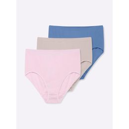 Speidel sheego Gro&szlig;e Gr&ouml;&szlig;en Slip mit Glanzbandeinfassung, ros&eacute; + bleu + taupe, Gr&ouml;&szlig;e 44/46 - Damen