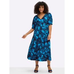 sheego by Joe Browns sheego Gro&szlig;e Gr&ouml;&szlig;en Jerseykleid mit Schmetterlingsprint, tiefblau-royalblau-gemustert, Gr&ouml;&szlig;e 56 - Damen
