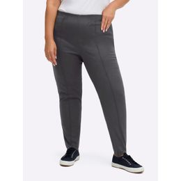 sheego Gro&szlig;e Gr&ouml;&szlig;en B&uuml;gelfaltenhose mit Steg, grau, Gr&ouml;&szlig;e 56 - Damen