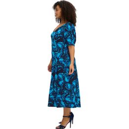 sheego by Joe Browns sheego Gro&szlig;e Gr&ouml;&szlig;en Jerseykleid mit Schmetterlingsprint, tiefblau-royalblau-gemustert, Gr&ouml;&szlig;e 50 - Damen