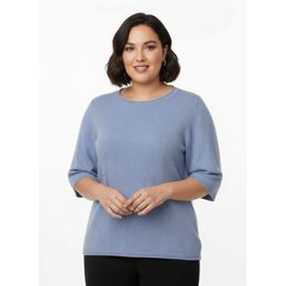 sheego Gro&szlig;e Gr&ouml;&szlig;en Feinstrickpullover mit Kaschmir, blau-meliert, Gr&ouml;&szlig;e 48/50 - Damen