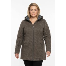 sheego Gro&szlig;e Gr&ouml;&szlig;en Softshelljacke gef&uuml;ttert, wasserabweisend, braun-meliert, Gr&ouml;&szlig;e 44 - Damen