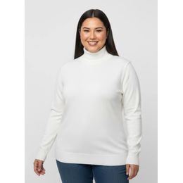sheego Gro&szlig;e Gr&ouml;&szlig;en Rollkragenpullover aus Feinstrick, ecru, Gr&ouml;&szlig;e 50 - Damen