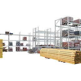 Schulte Palettenregal, feuerverzinkt, HxBxT 4500 x 5965 x 1100 mm, 4 Fachebenen, Komplettregal