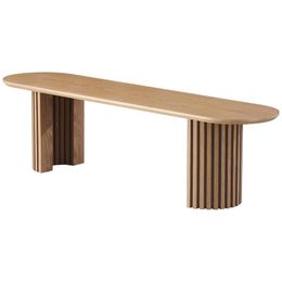 Mid.you Sitzbank, Eiche, Holz, Weide, furniert, 3-Sitzer, 160x45x40 cm, Esszimmer, B&auml;nke, Sitzb&auml;nke