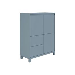 Paidi Highboard Olli Highboard 2T2S, Blau, Holzwerkstoff, 4 F&auml;cher, 2 Schublade(n) Schubladen, 94.8x119.7x40.1 cm, Blauer Engel, Goldenes M, Wohnzimmer, Kommoden & Sideboards, Highboards