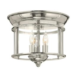 Elstead Lighting Deckenleuchte HK-Gentry, Nickel, Metall, Glas, 24.4 cm, Gr&uuml;ner Punkt, RoHS, Lampen & Leuchten, Innenbeleuchtung, Leuchten nach R&auml;umen, Schlafzimmerlampen
