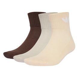 adidas originals Socken 'Mid Ankle 6 Pairs' Damen Gr&ouml;&szlig;e 31/33 beige / sand / dunkelbraun / wei&szlig;
