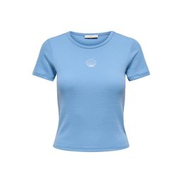 Only T-Shirt 'ONLELVA JUNE' Damen Gr&ouml;&szlig;e XXXL hellblau / wei&szlig;