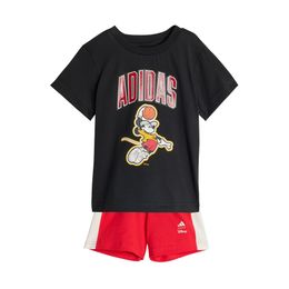 adidas Sportswear Trainingsanzug 'Disney Micky Maus' Jungen Gr&ouml;&szlig;e 92 dunkelorange / rubinrot / schwarz / wei&szlig;