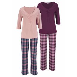 Petite Fleur Pyjamas Damen Gr&ouml;&szlig;e XS nachtblau / rosa / bordeaux Winterkleid