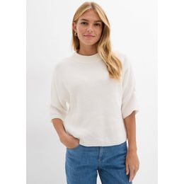 bonprix Boxy-Pullover aus softem Viskose-Mix, wei&szlig;