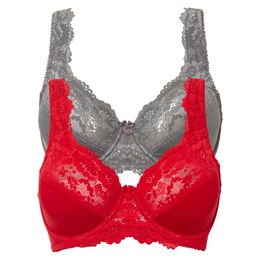 bonprix Minimizer-BH mit gepolsterten Tr&auml;gern (2er Pack), rot