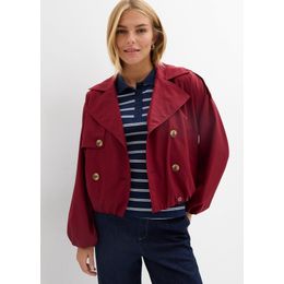 bonprix Kurze Trenchjacke, rot, Gr.42, Kurze Trenchjacke mit elastisch gerafften Blouson-Saum