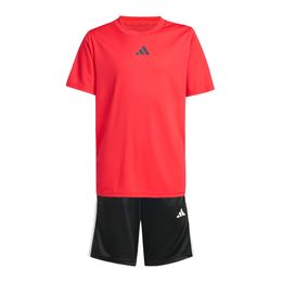 adidas Sportswear Trainingsanzug 'Train Essentials' Jungen Gr&ouml;&szlig;e 176 rot / schwarz / wei&szlig;