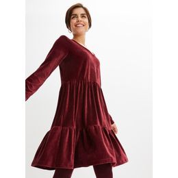 bonprix Minikleid aus elastischen Samt, rot
