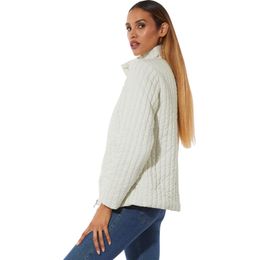 WITT Damen Jacke mit Zipper-Garage, ecru-steingrau, Gr&ouml;&szlig;e 50