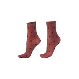 CALZEDONIA Socks 'GLITTER & HEARTS' female Red size One Size