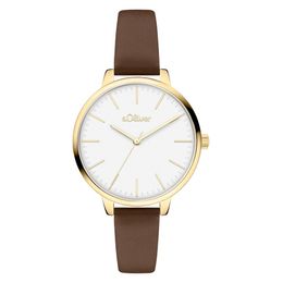 s.Oliver Analog Watch female Brown size One Size