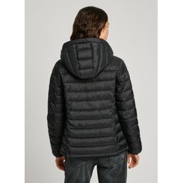 Pepe Jeans Damen Outdoorjacke "AMMY SHORT", schwarz, Gr. XL, Web, Obermaterial: 100% Polyamid, Jacken, mit abnehmbarer Kapuze