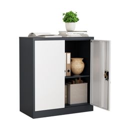 Aktenschrank Vcm, B:80cm T:40cm, wei&szlig;, Obermaterial: 100% Metall MT., B&uuml;ro, Schr&auml;nke, "B&uuml;roschrank Stahlschrank abschlie&szlig;bar Malivo 2fach"