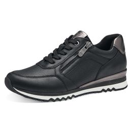 Marco Tozzi Damen Sneaker, Gr. 38, schwarz, Lederimitat, Schuhe, mit Feel Me-Ausstattung, Freizeitschuh, Halbschuh, Schn&uuml;rschuh