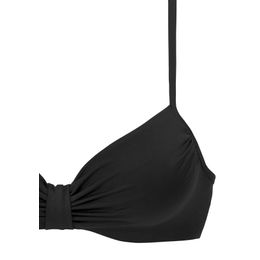 Lascana Damen B&uuml;gel-Bikini-Top, schwarz, Gr. 40, Polyamid, Bikini-Oberteile, mit wattierten Cups