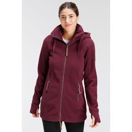 Polarino Damen Fleecejacke, rot, Gr. 42, unifarben, Fleece, Obermaterial: 100% Polyester, Jacken, aus Fleece, atmungsaktiv, schnell trocknend
