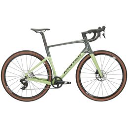 Gravelbike KROSS "Gravelbike Carbon Esker RS 2.0 Grau 12 G&auml;nge" Gr. 48, gr&uuml;n (grau, grau), Fahrr&auml;der, 48cm, 28 Zoll (71,12cm) hinten: 28 Zoll (71,12cm), mit Carbon-Rahmen und -Gabel