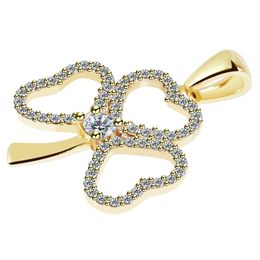 Adelia&acute;s Kettenanh&auml;nger ADELIA&acute;S "Damen Anh&auml;nger &ndash; Kleeblatt Anh&auml;nger aus 333 Gold mit Zirkonia", gold, Schmuckanh&auml;nger, Damen, Gelbgold 333, Kettenanh&auml;nger, Ein Geschenk, das Freude macht