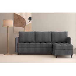 Ecksofa DOREL HOME, B:194cm H:80cm T:130cm, grau, 93% Polyester, 7% Nylon, Wohnzimmer, Sofas, "LINDHUS, L-Form, verschiedene Stellvarianten,
