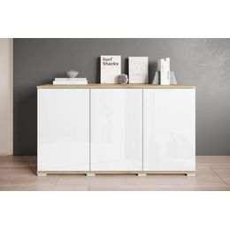 Sideboard OTTO HOME, B:120cm H:69,7cm T:39,5cm, wei&szlig;, FSC-zertifizierter Holzwerkstoff, Wohnzimmer, Sideboards, "Kenia, moderne grifflose Kommode mit