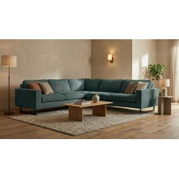 Ecksofa Home Affaire, B:290cm H:85cm T:250cm, blau, 92% Polyester, 8% Nylon, Wohnzimmer, Sofas, "Pinto, XXL, 250/290 cm, langer Schenkel, Ottomane",