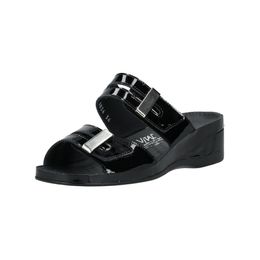 Pantolette Vital "Vital Pantoletten Leder", Damen, Gr. 39, schwarz lack, Leder, Schuhe Pantolette
