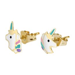 Adelia&acute;s ADELIA ́S M&auml;dchen Paar Ohrh&auml;nger "Ohrringe &ndash; Ohrstecker Einhorn aus 333 Gold mit Emaille"gold, Ohrringe, Geschenkidee: zeitlos und vielseitig