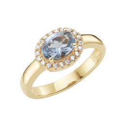 Fingerring Smart Jewel "mit wei&szlig;en und hellblauem Zirkonia, Silber 925" Gr. 54, hellblau, Fingerringe, Damen, 54, Silber 925 (Sterlingsilber), Fingerring