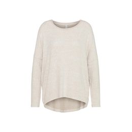 Strickpullover soyaconcept "Soya Concept Shirt SC_BIARA", Damen, Gr. M, 91620 cream melange, Obermaterial: 74% Viskose, 21% Polyester, 5% Elasthan, Pullover Strickpullover