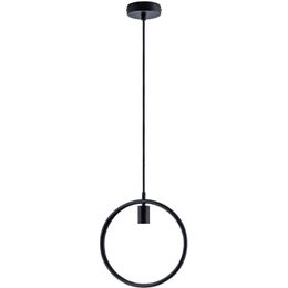 Paco Home Pendelleuchte "JACOB", 1, &Oslash; 32cm H: 32cm, schwarz, Esszimmer, Leuchten, H&auml;ngelampe Esszimmer Rund Ring 1,5m Textilkabel K&uuml;rzbar E27