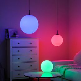 JUST LIGHT Pendelleuchte "Ls-BOLO", 1, &Oslash; 25cm H: 60cm, 1 Stk., grau, Esszimmer, Leuchten, LED, RGB+tunable white, Fernbedienung, Infrarot inkl.,