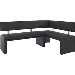 Eckbank OTTO HOME, B:190cm H:90cm T:140cm, schwarz, Holzwerkstoff, Massivholz, Esszimmer, Sitzb&auml;nke, "Charissa", in 3 Gr&ouml;&szlig;en, verschiedene Qualit&auml;ten