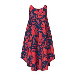 Ulla Popken Kleid Damen Gr&ouml;&szlig;e 58/60 dunkelblau / rot Winterkleid