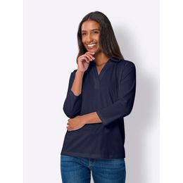 Heine Damen Poloshirt "Poloshirt", blau, Gr. 36, unifarben, 95% Baumwolle, 5% Elasthan, Webware:100% Baumwolle, Shirts