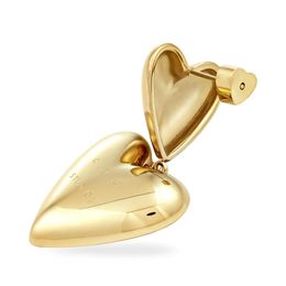 Damen Paar Ohrh&auml;nger "Schmuck Geschenk Edelstahl Ohrring Puffy Hearts", Edelstahl, gold, Copenhagen Studios, Edelstahl, Ohrringe